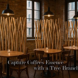 Cafe Decorations – Tree Branch Divider, Rustic Wall Art for Coffee Shop ...
