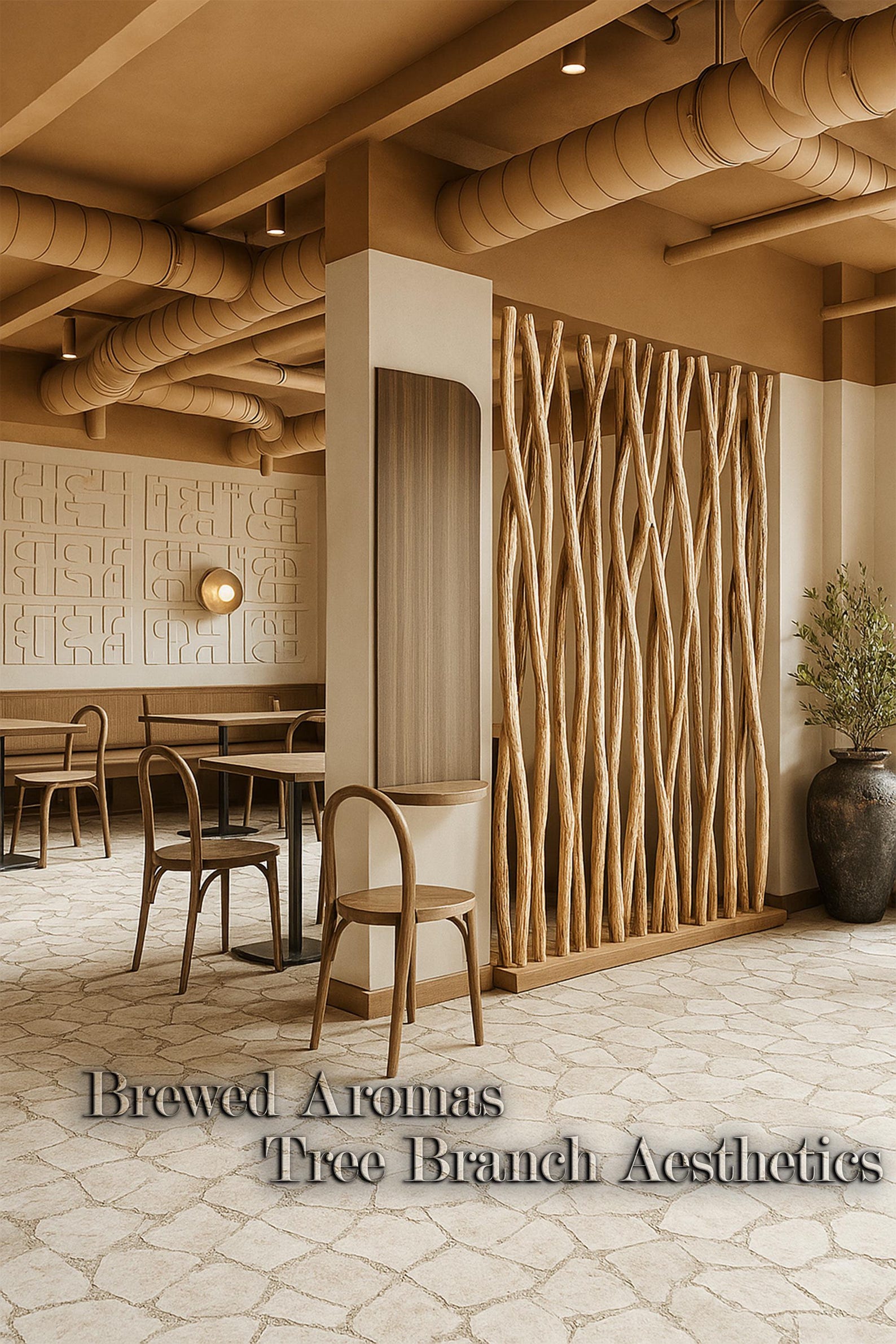 Cafe Decorations – Tree Branch Divider, Rustic Wall Art for Coffee Shop ...