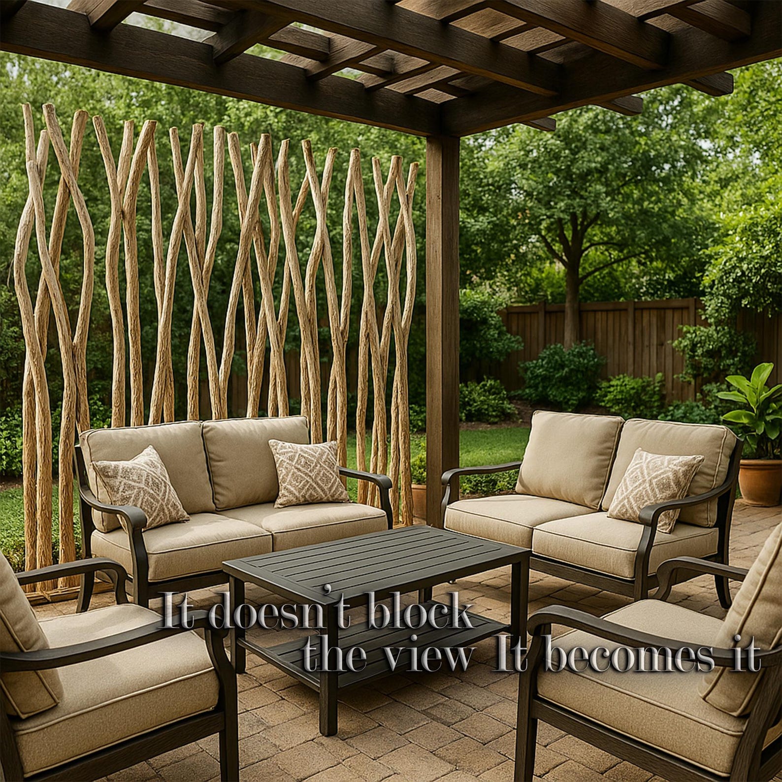 Handmade Tree Branch Privacy Screen Rustic Outdoor Partition - Etsy