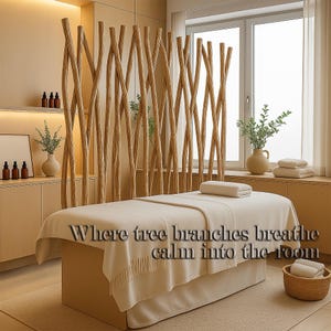 Handmade Tree Branch Room Divider Natural Wood Spa Partition - Etsy