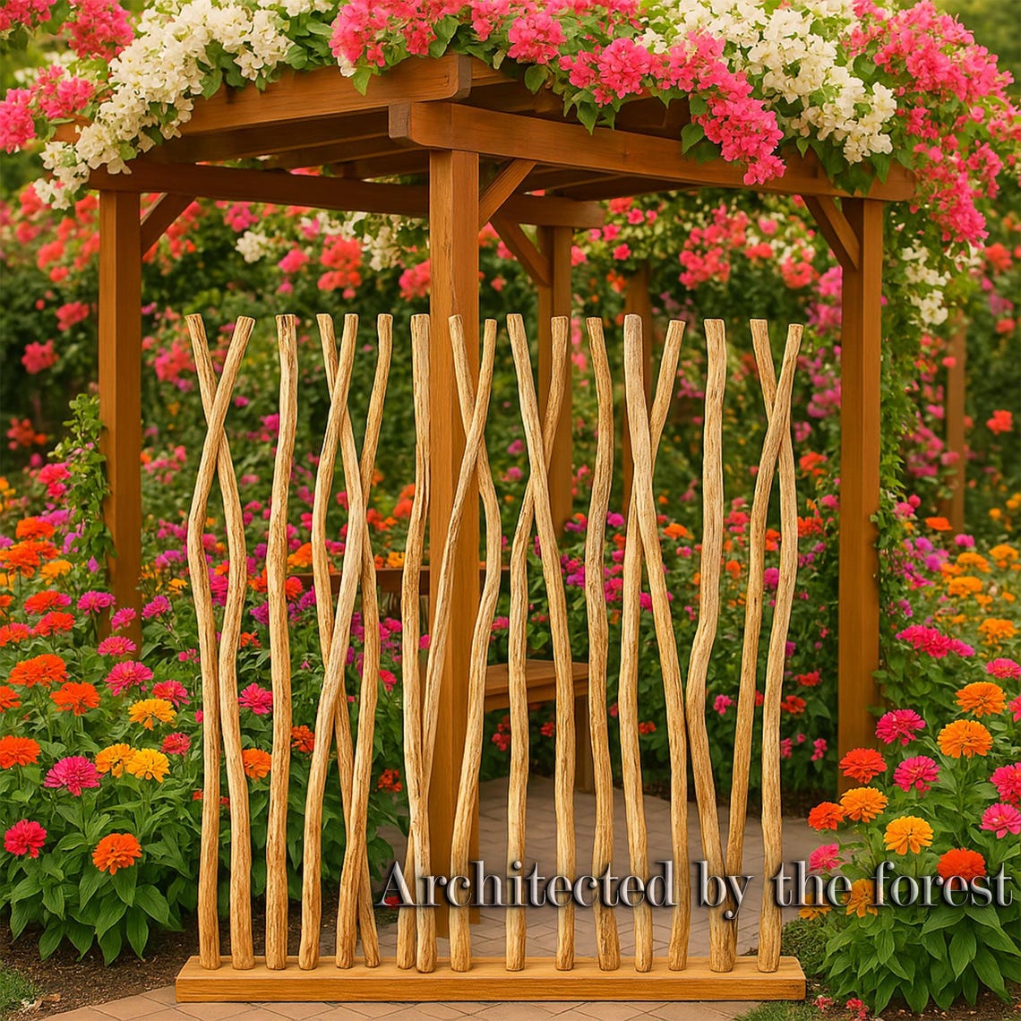 Handmade Tree Branch Privacy Screen Rustic Outdoor Partition - Etsy