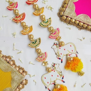 Diwali Decoration Gota Side Hanging - Set of 2, Indian Wall Decor, Wall ...