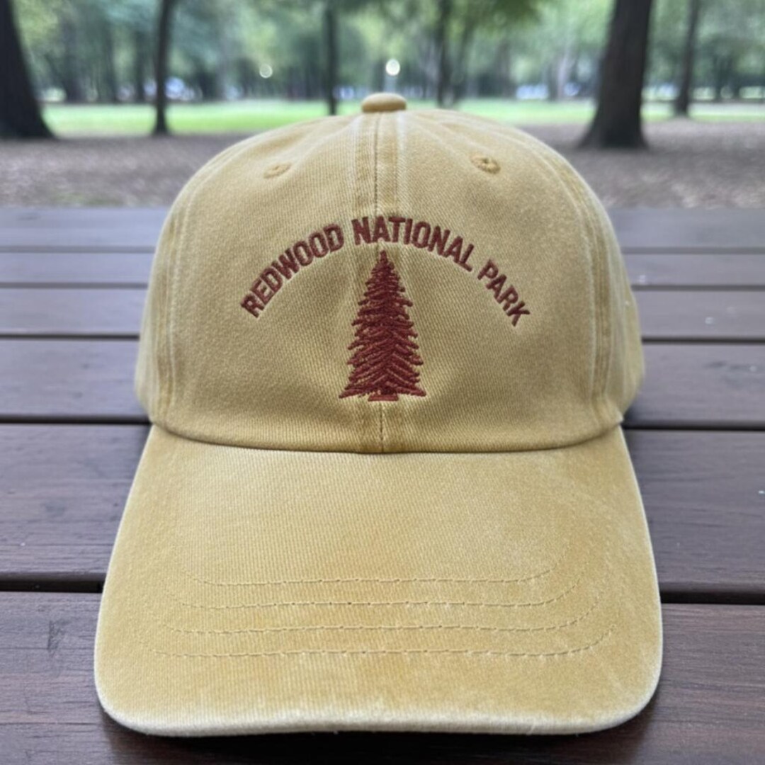 Redwood National Park Embroidered Hat | Vintage Hiking Cap | Nature ...