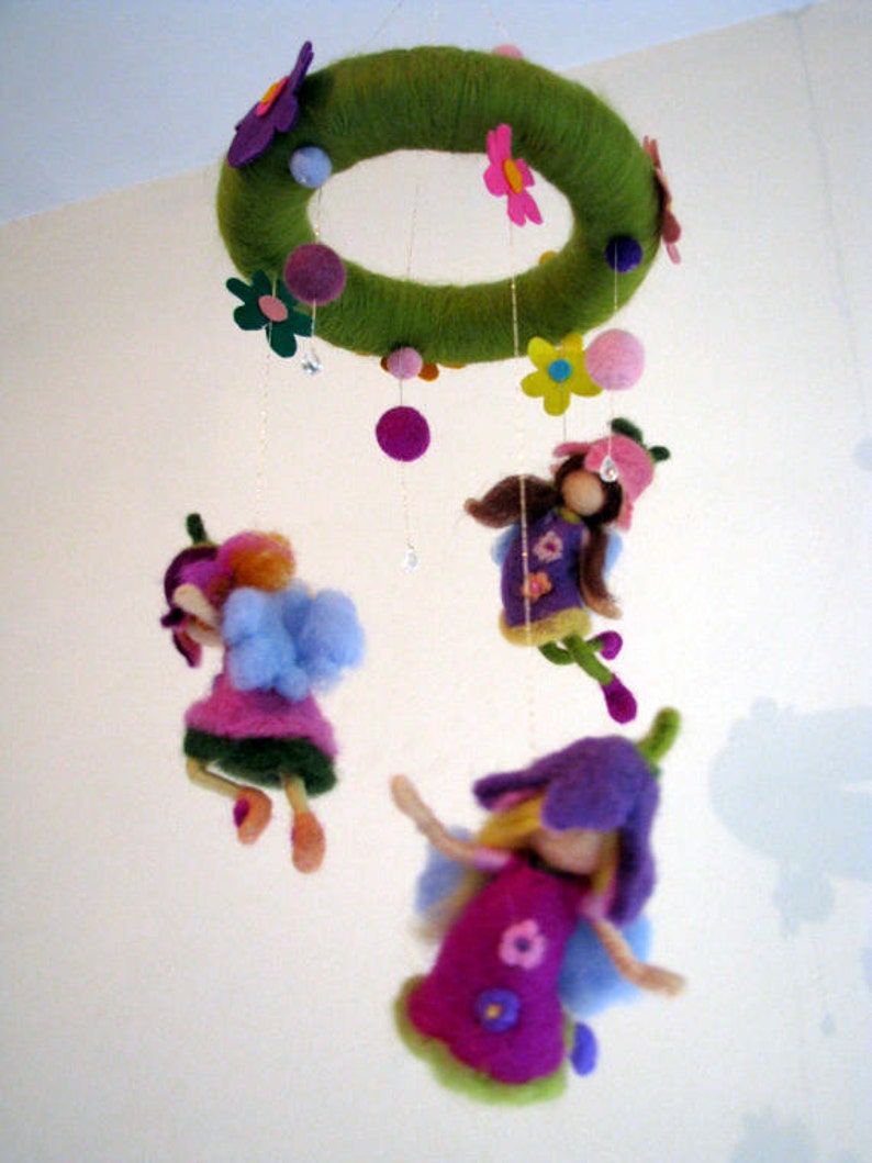 Nursery Fairy Mobile Needle Felted Waldorf Inspired Magic - Etsy