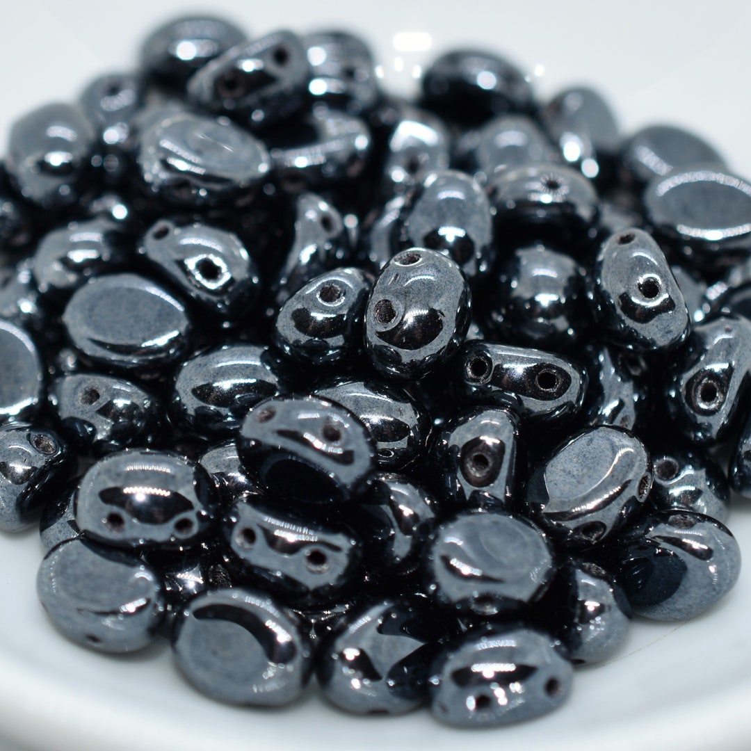 20 cuentas Candy Oval 6x8mm Bronce de cañón 2 agujeros Vidrio checo ...