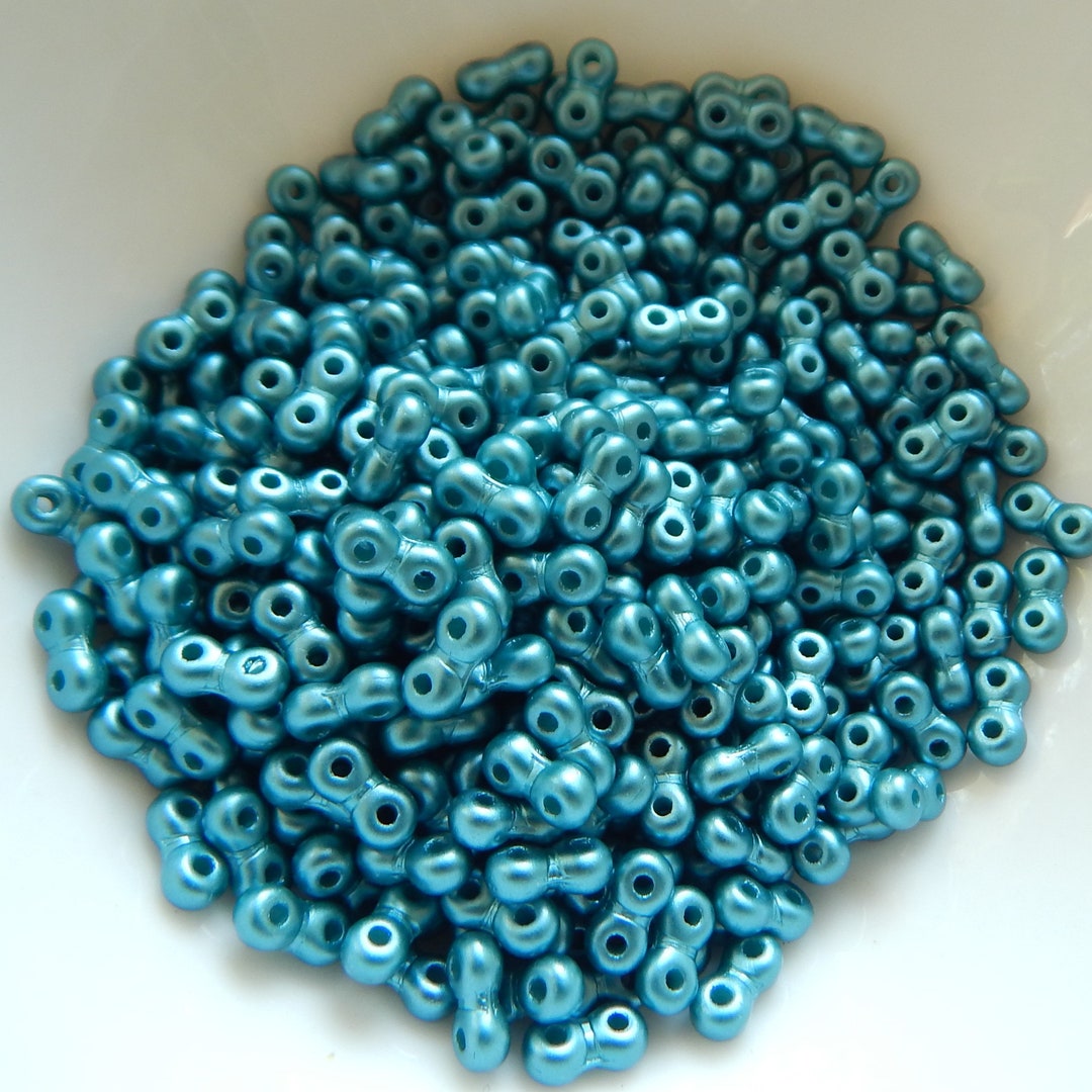 3x6mm Two Hole Infinity Beads Pastel Emerald 5 Grams Czech - Etsy UK