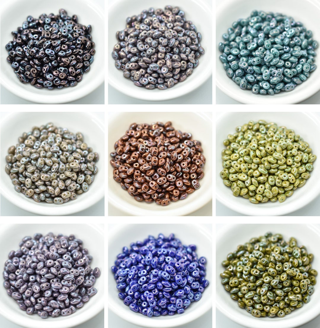 2x5mm Superduo Beads - Nebula Coated Colors, Choose Color - 10 Grams ...