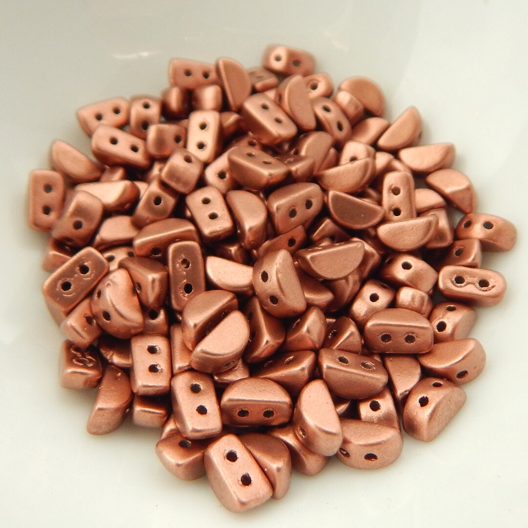 KOS® PAR PUCA® 50 Beads Matte Copper Gold 6x3mm 2-hole - Etsy Singapore