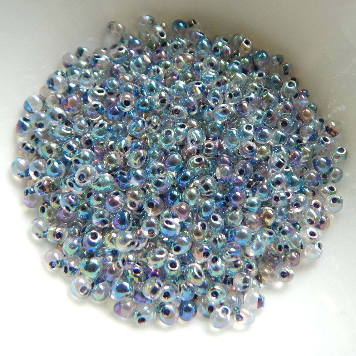 3.4mm Drop Beads Miyuki Noir Lined AB 10 Grams No. 283 - Etsy