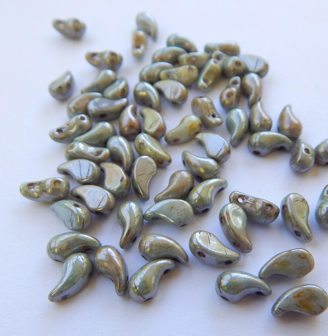 Zoliduo Left Alabaster Blue Luster 30 Beads - Etsy