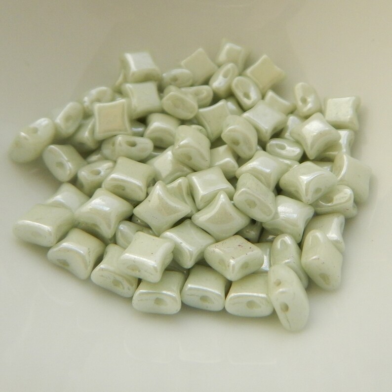 Wibeduo® 25 Beads Chalk Mint Luster 8mm X 8mm 2-hole Czech - Etsy