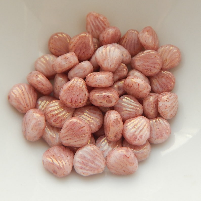 Shelly™ Shells 20 Beads Chalk Terracotta Red 8mm 2-hole - Etsy.de