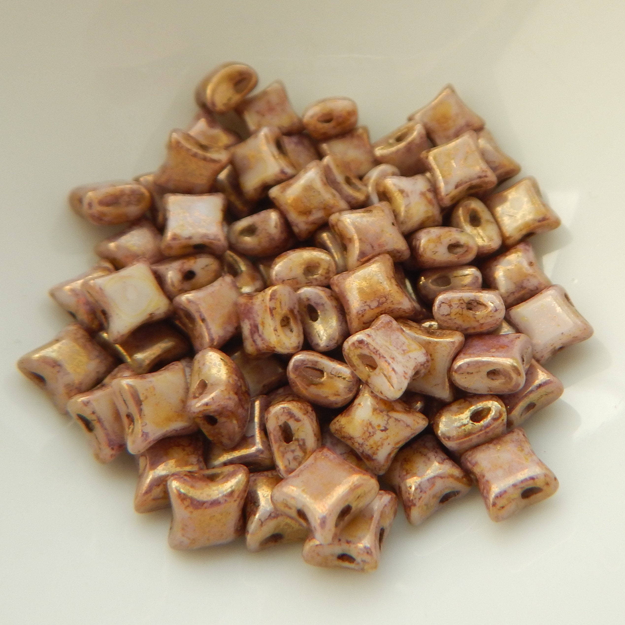 Wibeduo® 25 Beads Chalk Lilac Gold Luster 8mm X 8mm 2-hole - Etsy