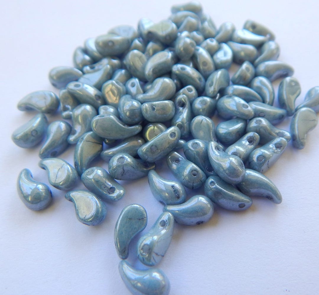 Zoliduo Left Alabaster Baby Blue Luster 30 Beads - Etsy