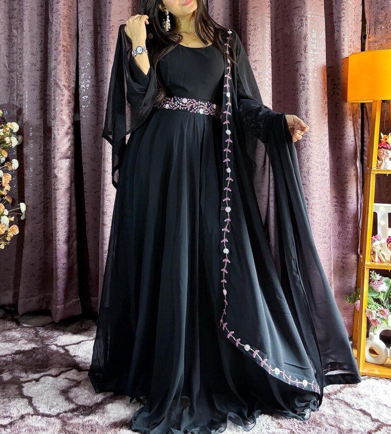 Buy Designer Georgette Gown Flow With Charm, Glow With Style. Georgette ...