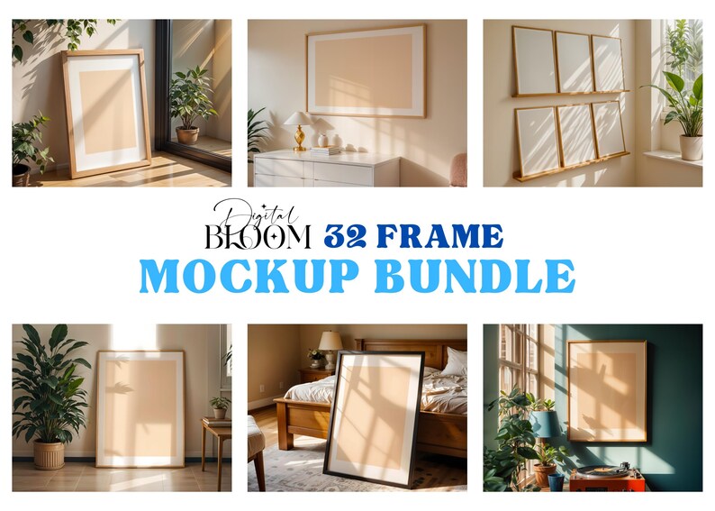 32 Frames Mockup PSD Bundle Set, Frame Mockup Bundle, PSD Frame Bundle ...