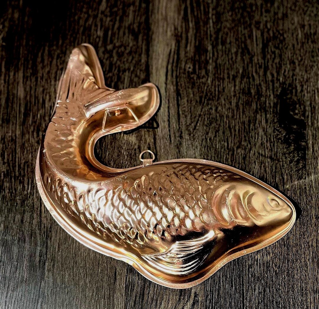 Vintage Copper Fish Jello Mold - Etsy