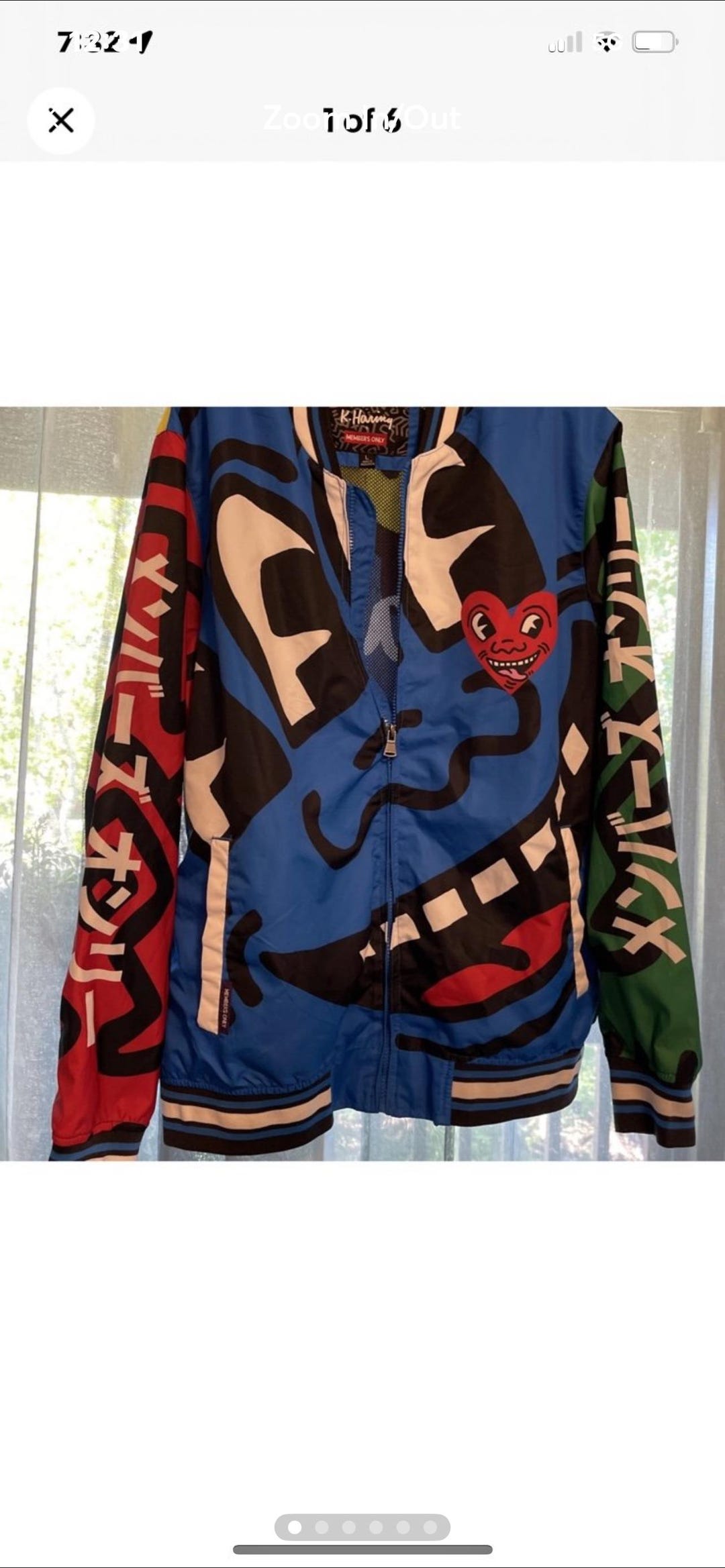Keith Haring X Members Only Multi Color Bomber Light Jacket Mens Large ...
