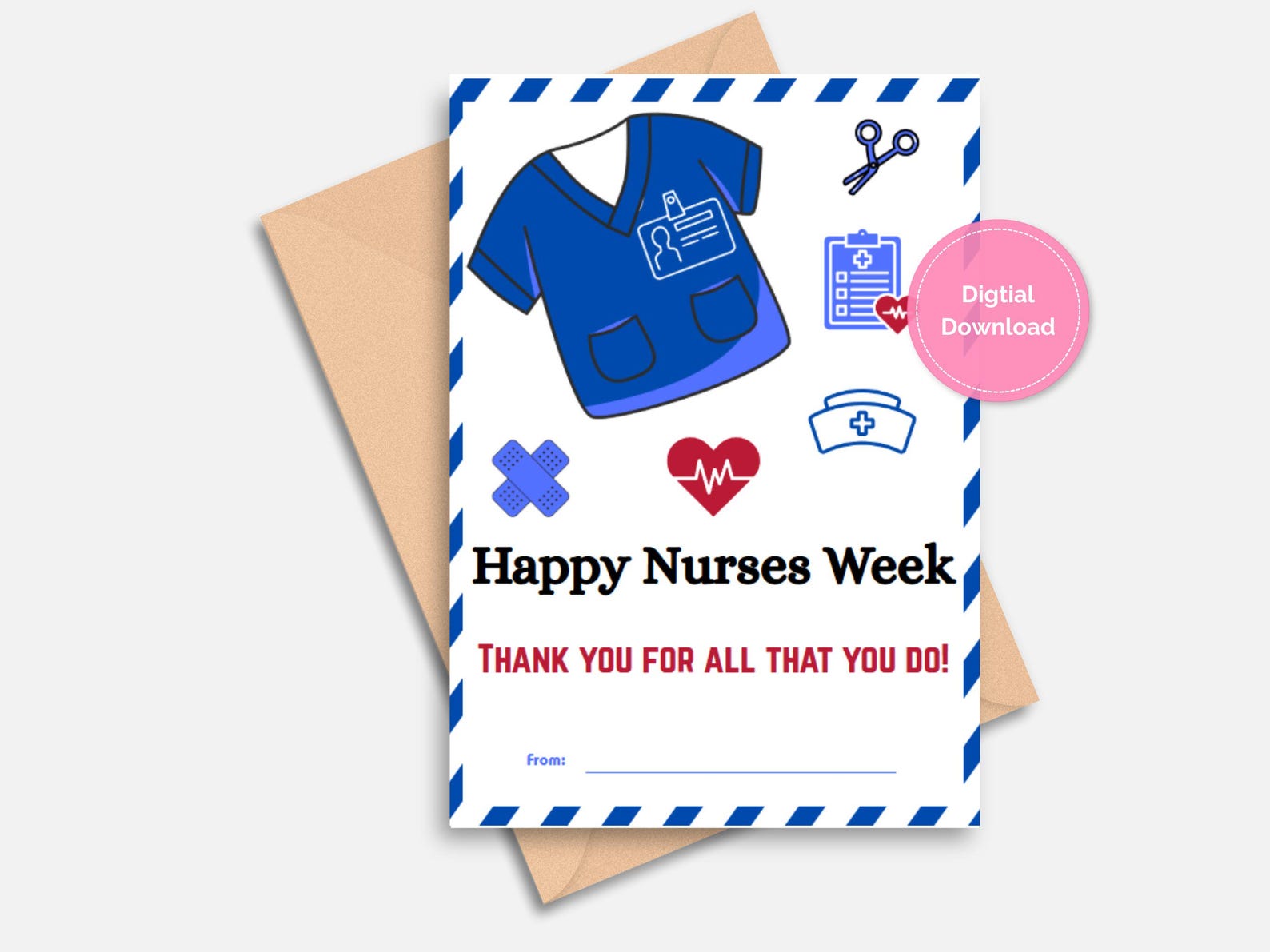 Printable Nurse Appreciation Card, Nurse Week, Thank You for All That ...