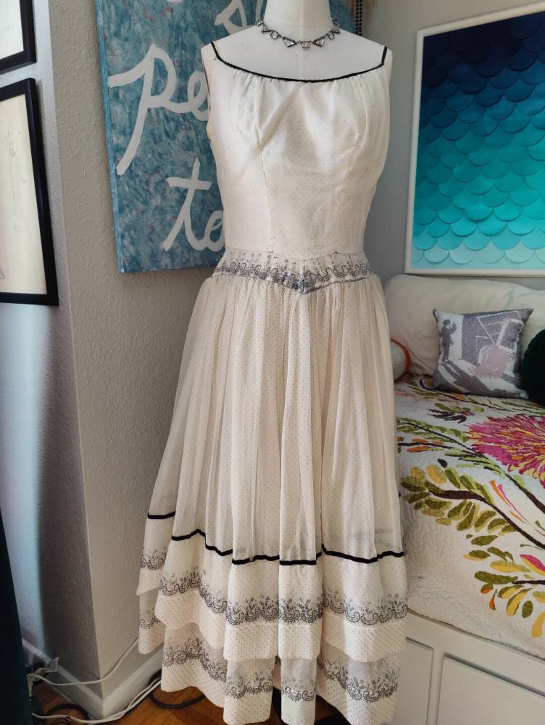 1950s Fred Perlberg Polka Dot Party Dress, Restore or Costume Project ...