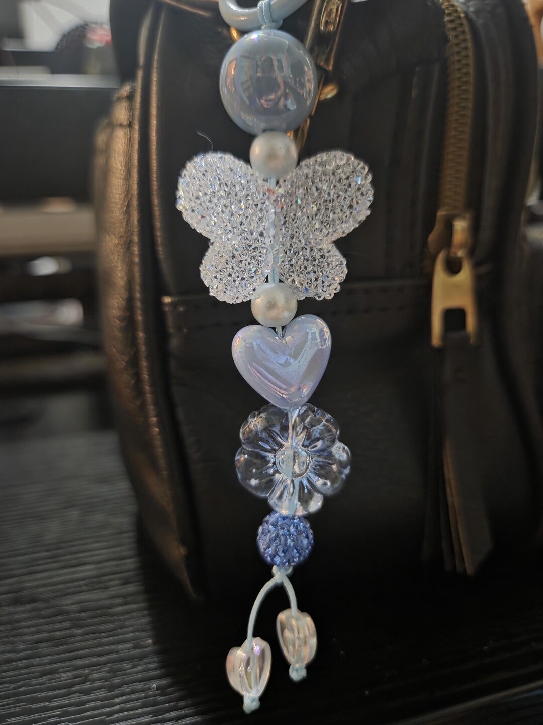 Blue Butterfly Purse Charm: Bookbag, Journal, Bookmark Accessory, Card ...