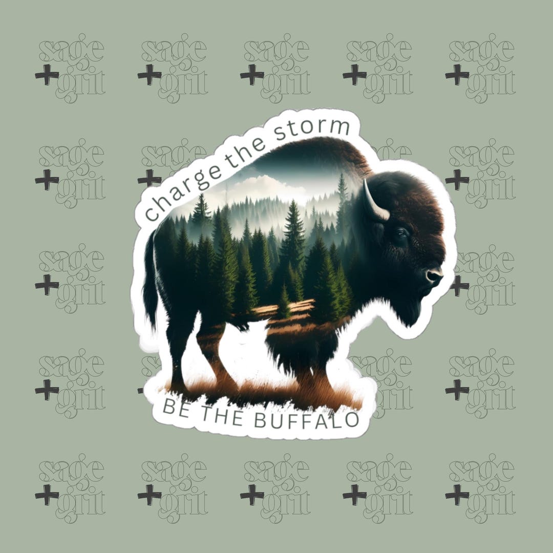 Buffalo Sticker- Be the Buffalo- Charge the Storm- Inspirational ...
