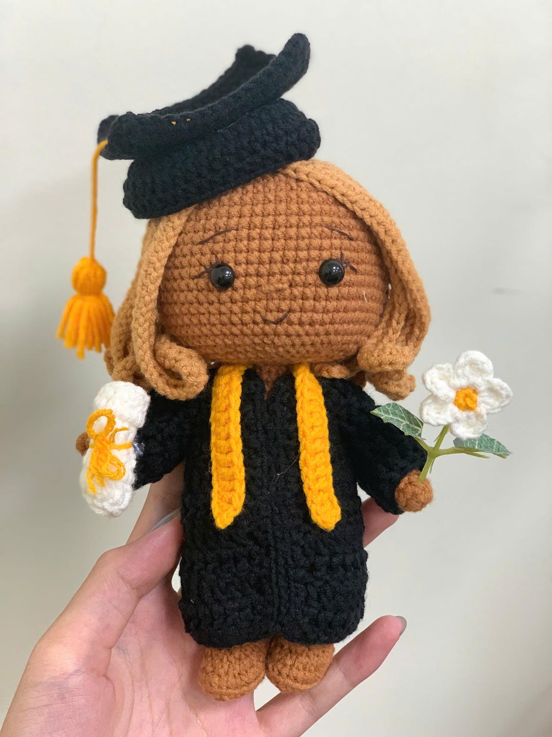 Personalized Graduation Crochet Doll With Birth Month Flower – Custom ...