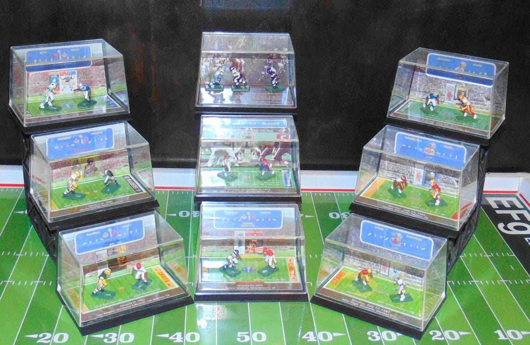 Electric Football Figures Display Featuring NFL Super Bowl, WFL and ...