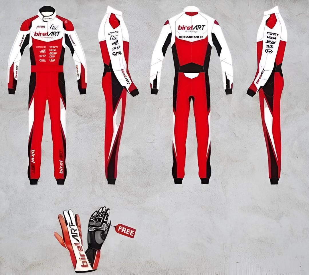 F1 Birel Art Go Kart Race Suit With Free Gloves & Balaclava Digital ...