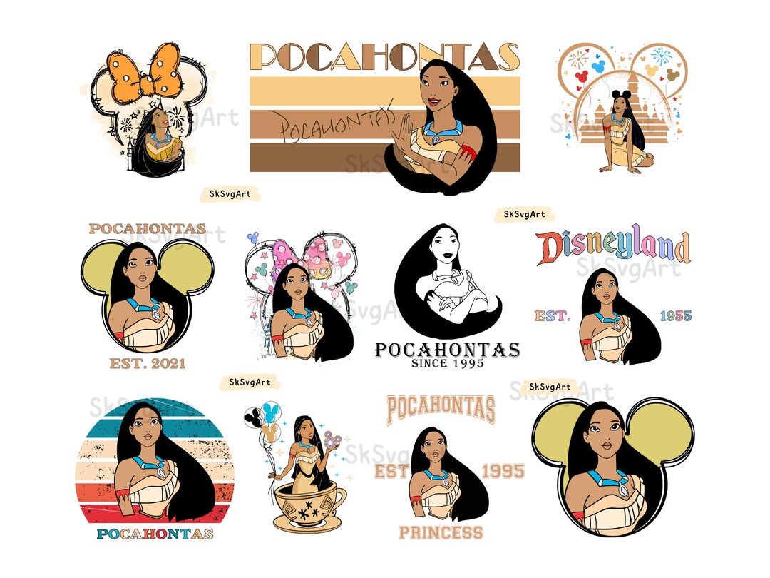 Paquete PNG de Pocahontas, Clipart de princesa, Archivo de sublimación ...