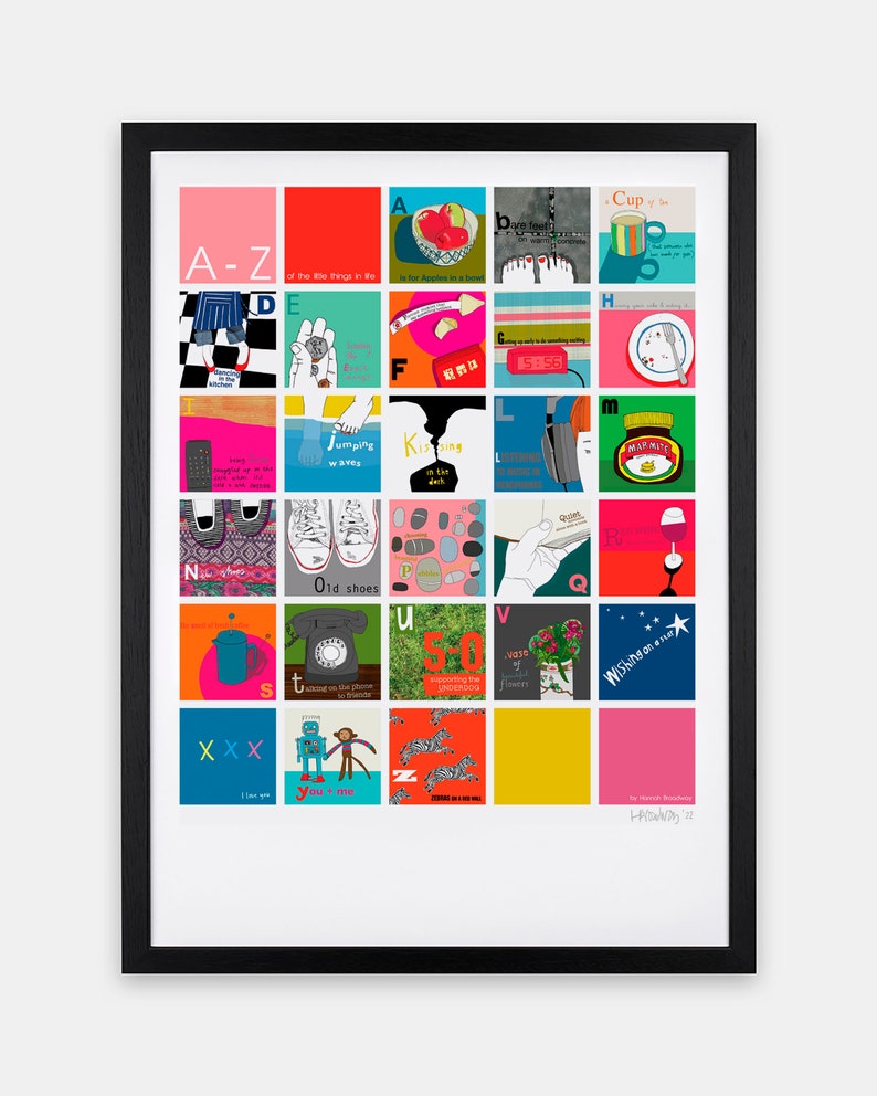 A-Z of the Little Things in Life A1 Litho Poster Print by Hannah ...