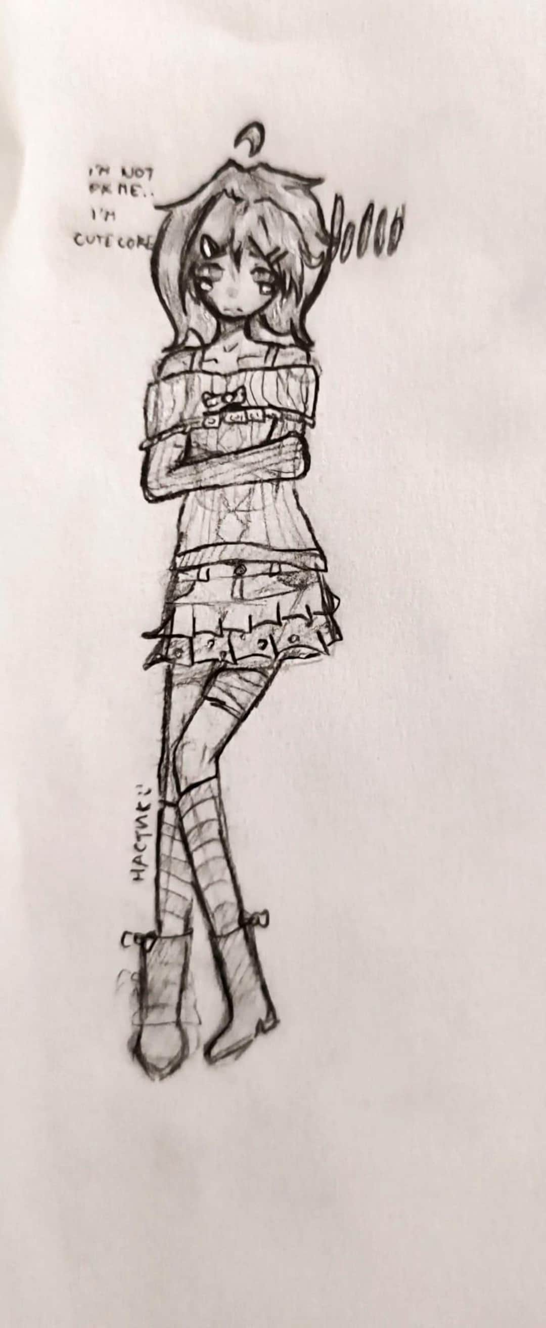 Cute Drawing 'cutecore Girl' - Manga Style (digital Download) - Etsy