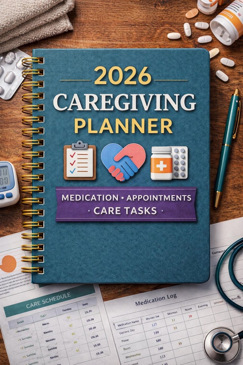2026 Caregiving Planner | Medication, Appointments & Care Tasks ...