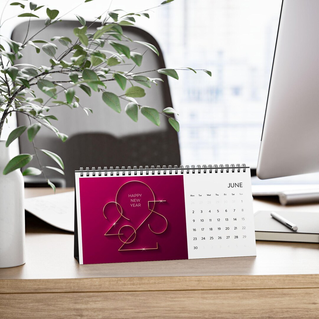 Elegant Desk Calendar 2025, Modern Office Decor, Minimalist Calendar ...