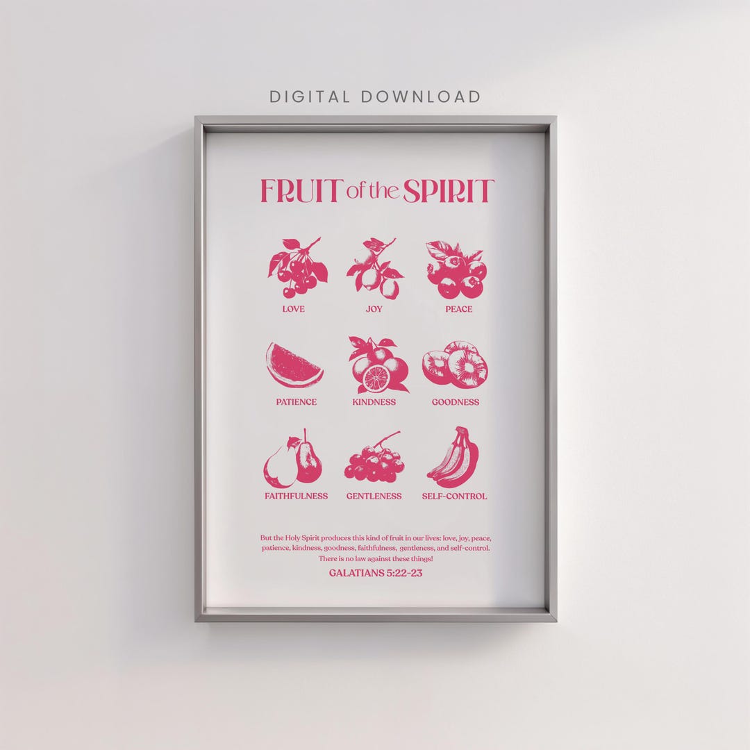 Fruit of the Spirit Bible Verse Wall Art Print, Modern Aesthetic ...