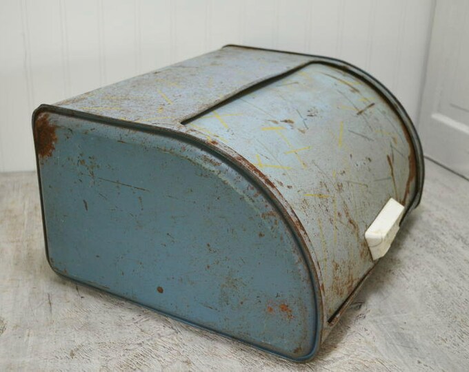 Nesco Blue Bread Box - Primitive and Rustic Tin - Etsy
