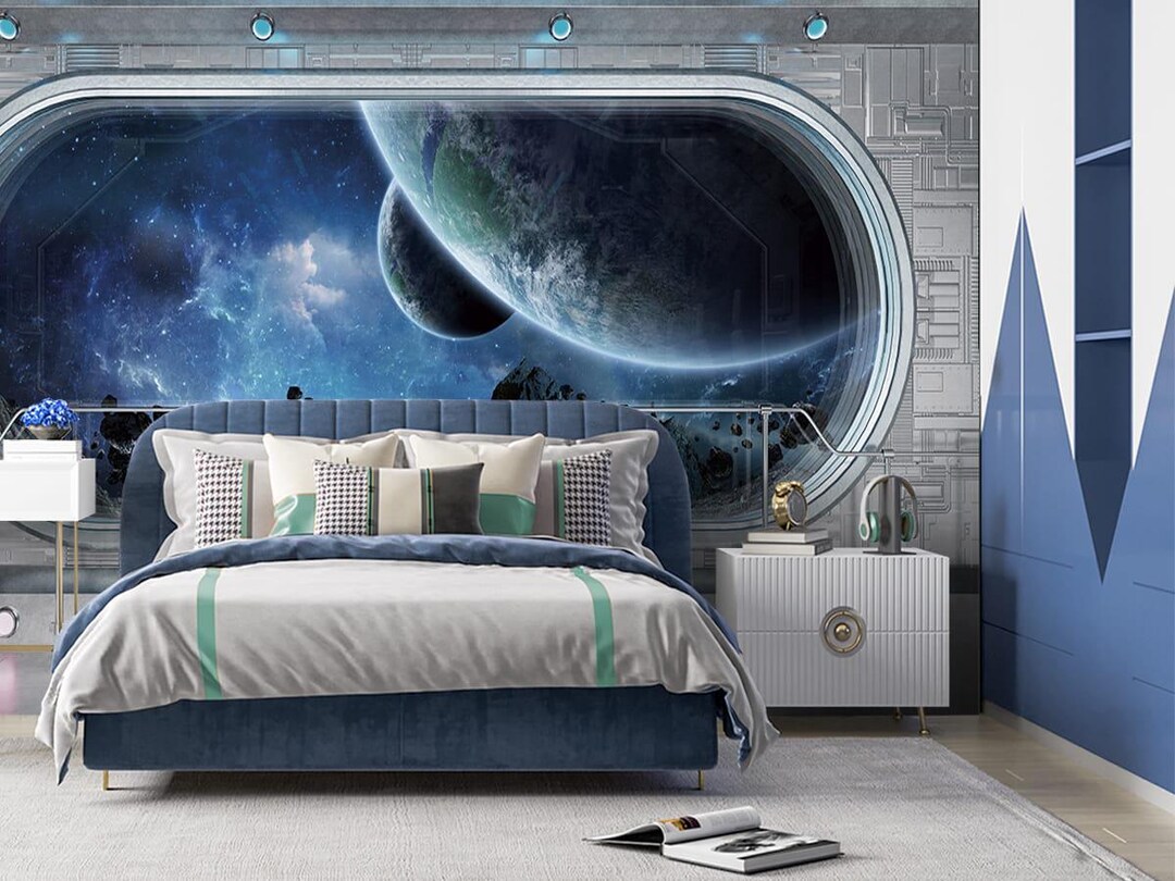 A Look Into Space Wallpaper|artistic Vintage Floral Wall Mural|custom ...