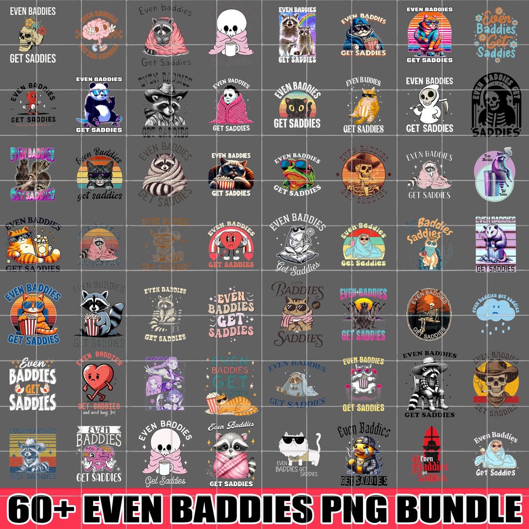 60+ Even Baddies Get Saddies PNG Bundle, Mental Health Quote PNG, Self ...
