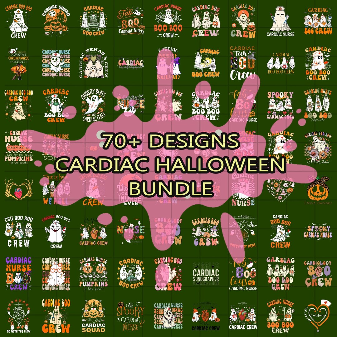 70+ Cardiac Halloween Nurse PNG, Funny Spooky Medical Design, Cute ...