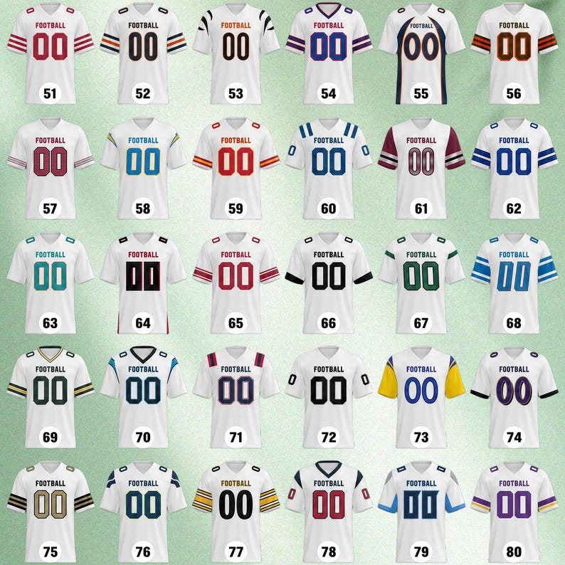 Custom Football Jersey,personalized Name Number, Team Shirt Matching ...
