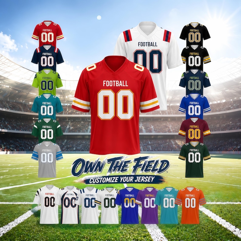 Custom Football Jersey,personalized Name Number, Team Shirt Matching ...