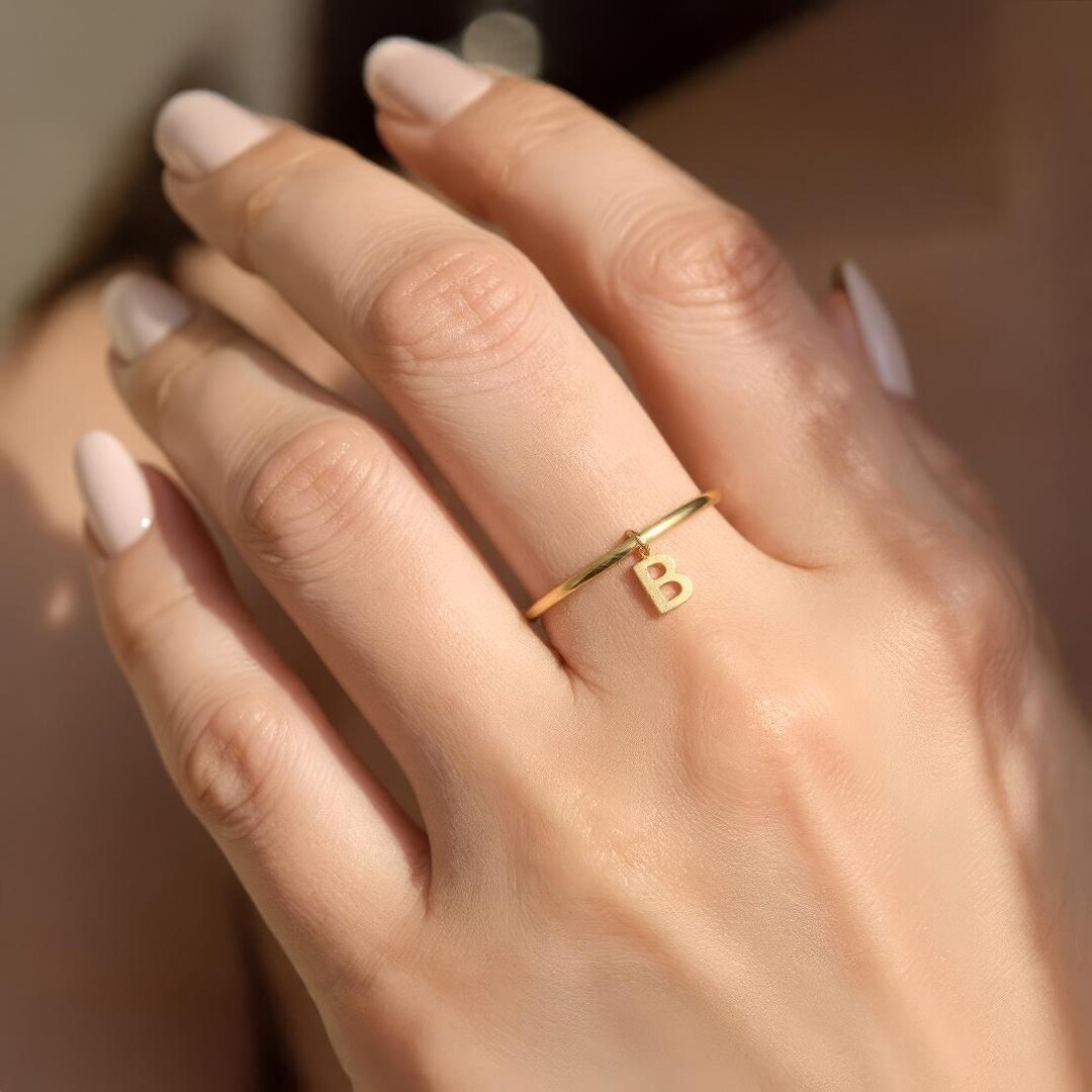 Dangling Initial Ring, Initial Drop Ring, Initial Custom Ring, Initial ...