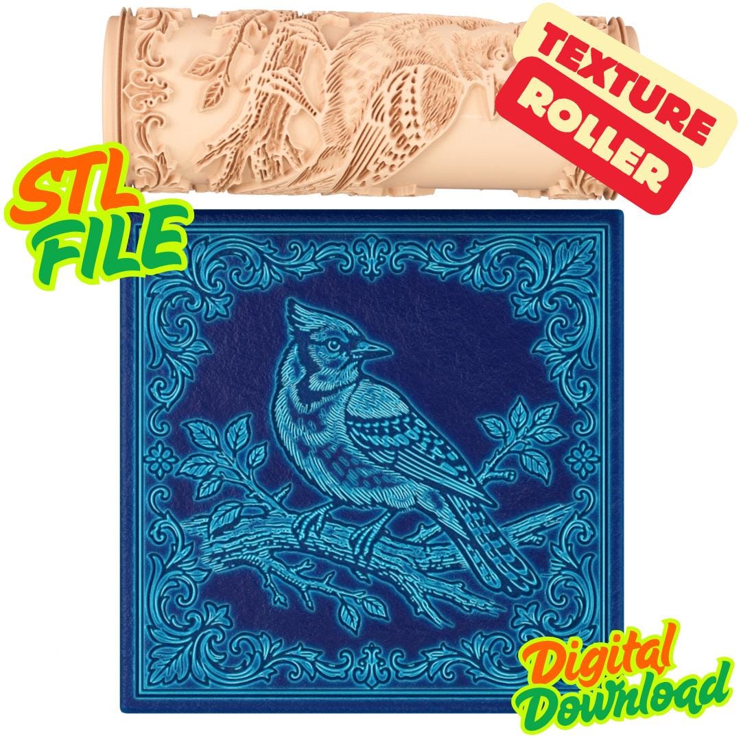 Blue Jay Texture Roller STL File – Digital Download - Etsy