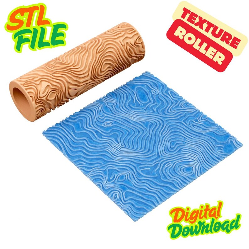 Arid Terrain Texture Roller STL – Model 01 | Clay Tool for 3D Print ...
