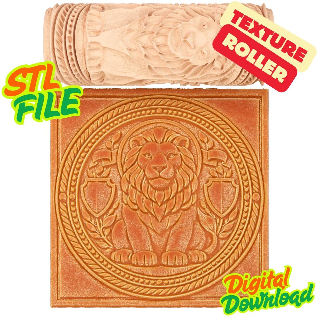 Lion Heraldry Texture Roller STL File – Digital Download - Etsy