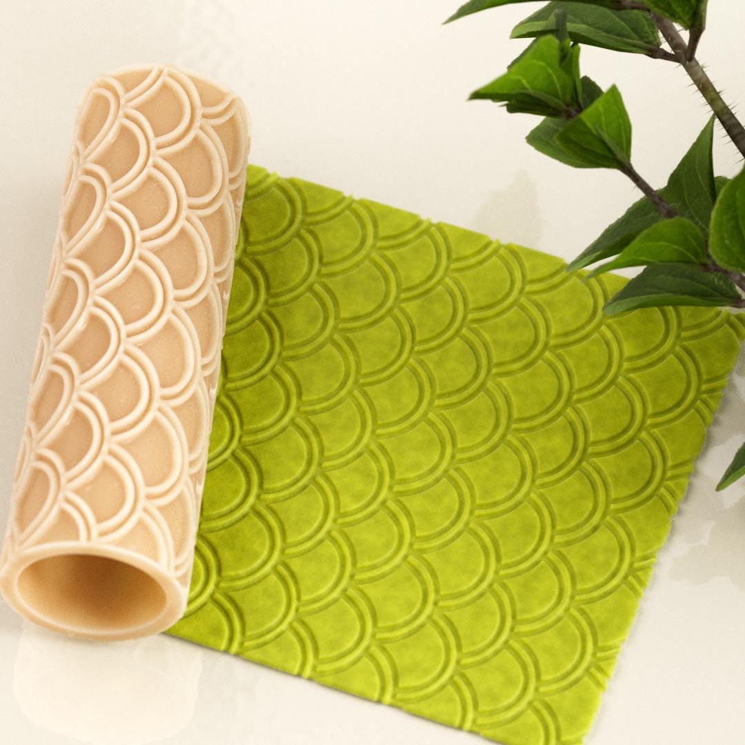 Scales Texture Roller | Seamless Scales Clay Texture Roller | Embossing ...
