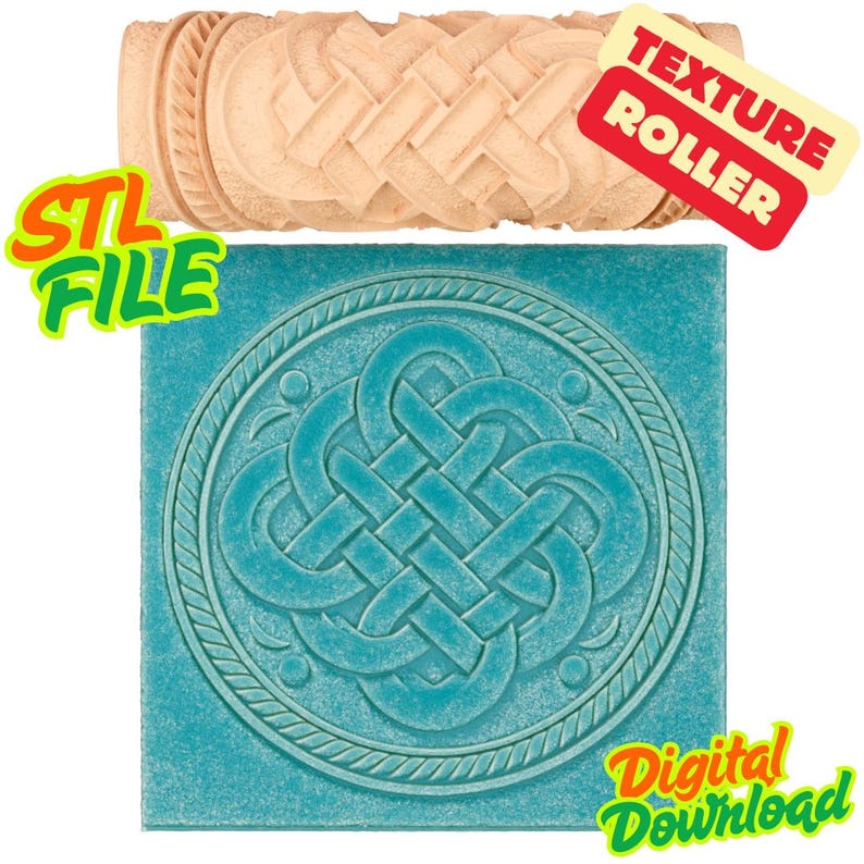 Celtic Knot Heraldry Texture Roller STL File – Digital Download - Etsy