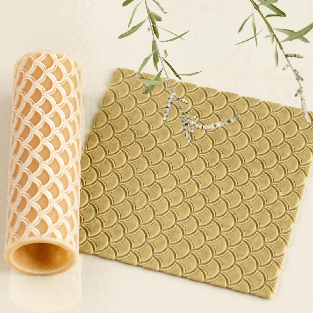 Scales Texture Roller | Seamless Scales Clay Texture Roller | Embossing ...