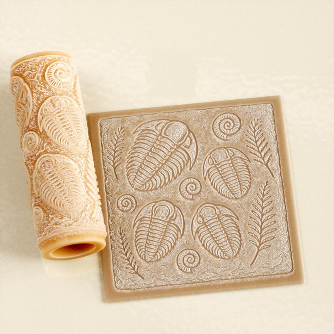 Trilobite Fossil Texture Roller STL File – Prehistoric Roller for Clay ...