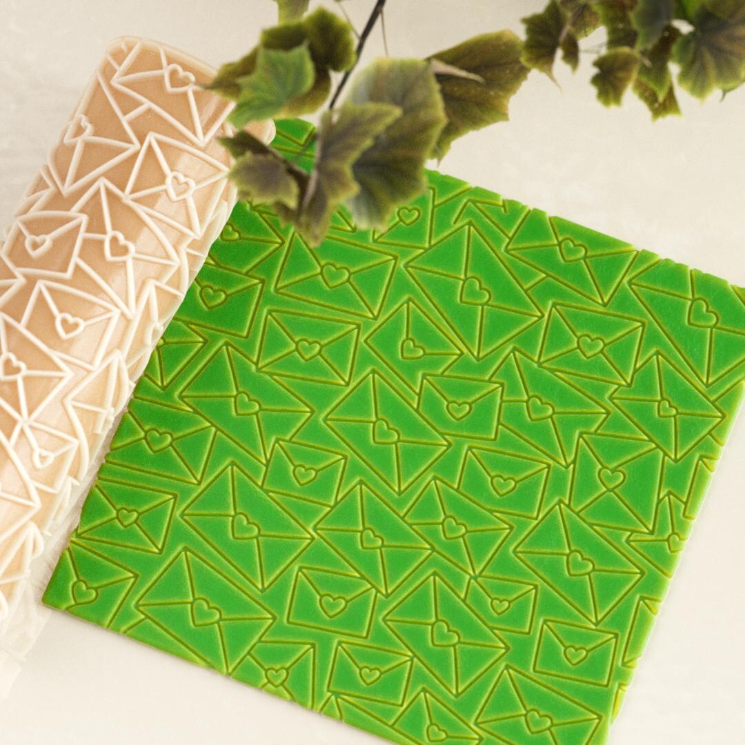 Love Letters Texture Roller | Seamless Polymer Clay Texture Roller ...